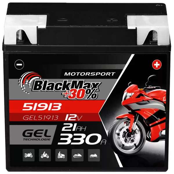 G19 BMW Motorradbatterie 12V 21Ah BlackMax Gel | Swissbatt24 ...