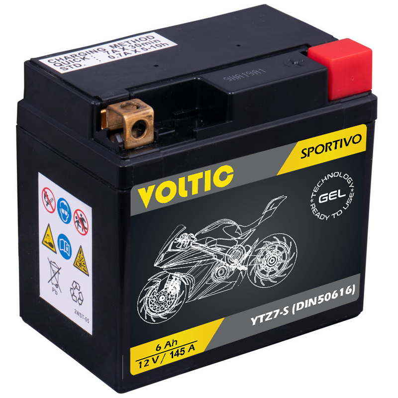 YTZ-7S Motorradbatterie 12V 6Ah BlackMax Gel CTZ-7S/GTZ-7S (DIN 50616 ...