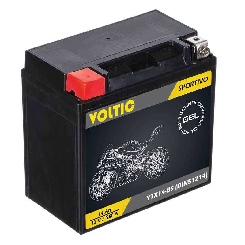 YTX14-BS Motorradbatterie 12V 14Ah BlackMax Gel (DIN 51214 ...